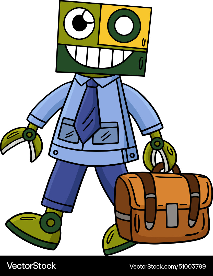 Robot toy cartoon colored clipart Royalty Free Vector Image