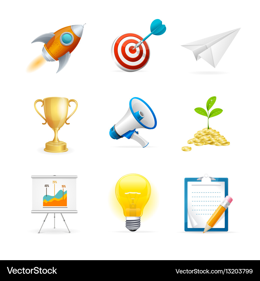 Startup Icon Collection Royalty Free Vector Image