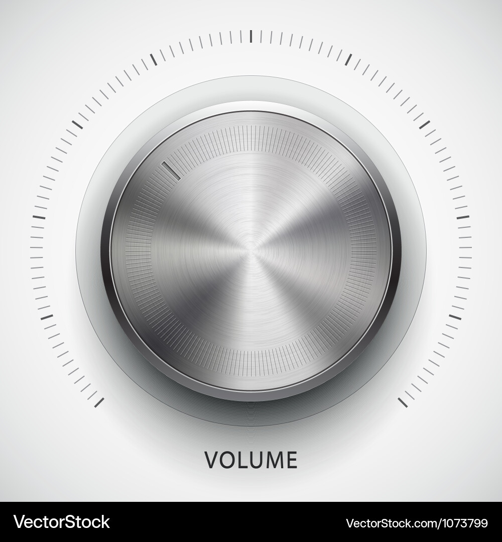 Technology volume button with metal texture Vector Image
