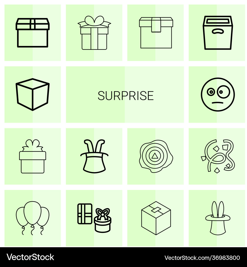 14 surprise icons Royalty Free Vector Image - VectorStock