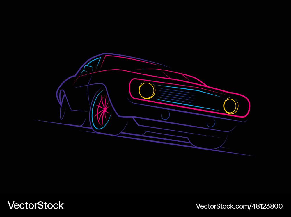 American muscle car Royalty Free Vector Image - VectorStock