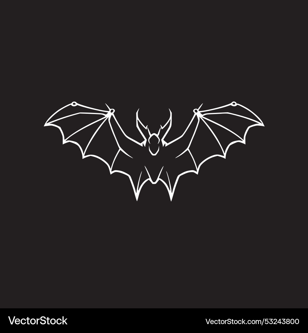 Bat - minimalist and flat logo Royalty Free Vector Image