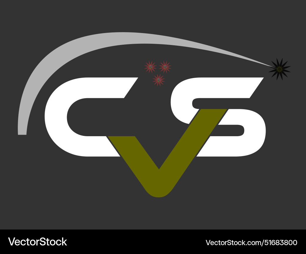 Cvs letter logo design simple and modern Vector Image
