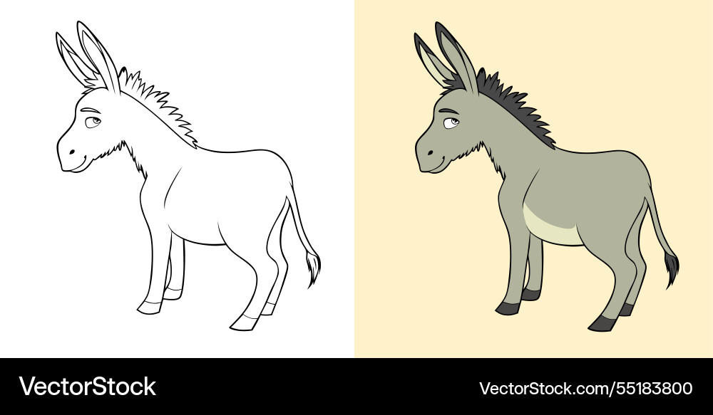 Donkey animal Royalty Free Vector Image - VectorStock