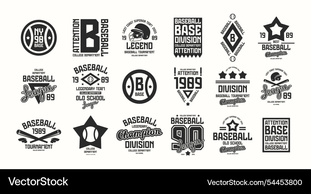 Labels set of baseball game Royalty Free Vector Image