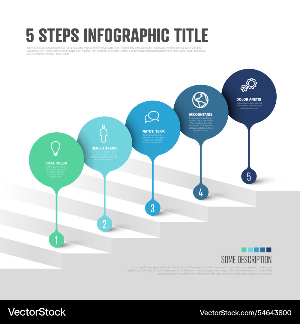 Simple five steps infographic template with big Vector Image Simple five steps infographic template with big Vector Image