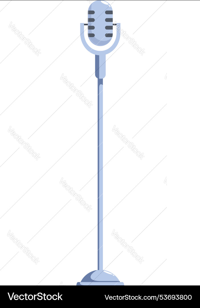 Tall microphone standing on stage for performance Vector Image