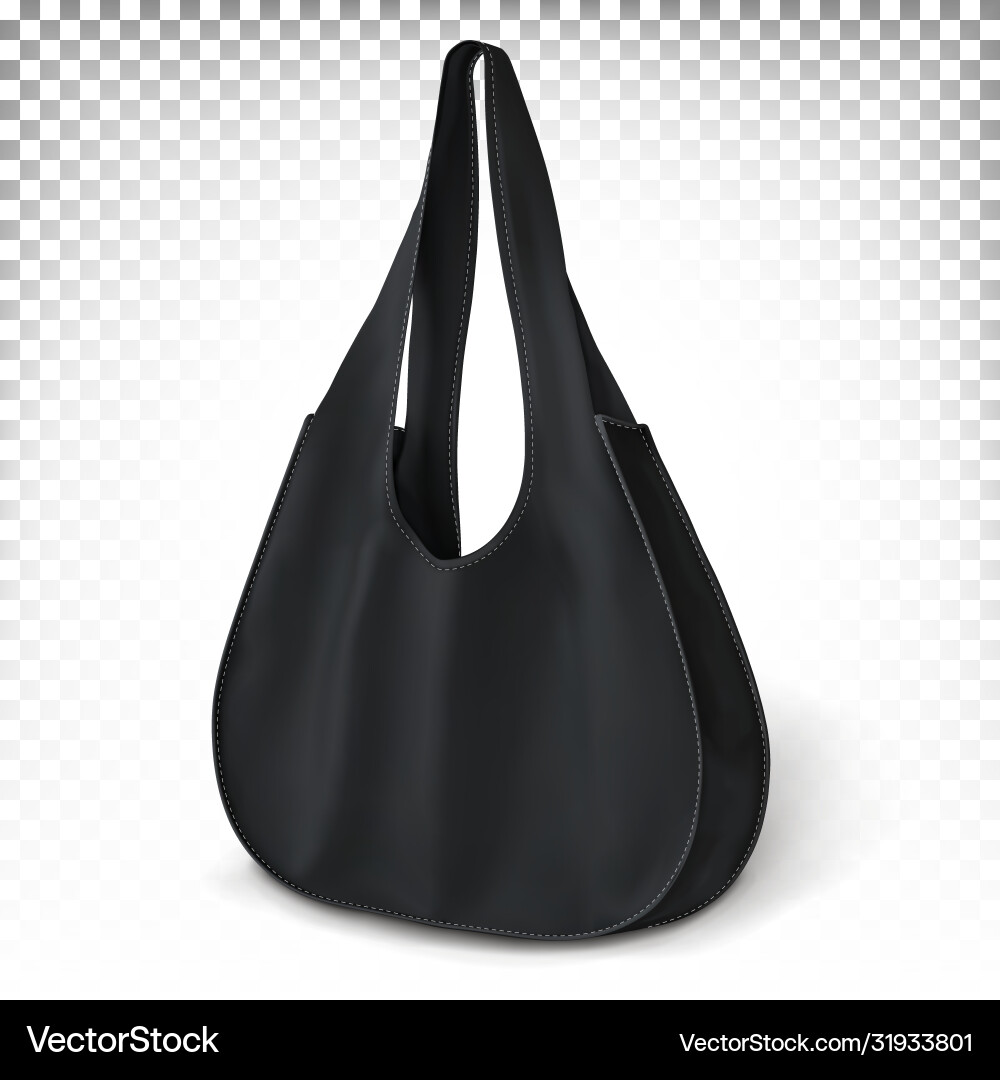 Black bag standing on surface eco shopping ba Vector Image