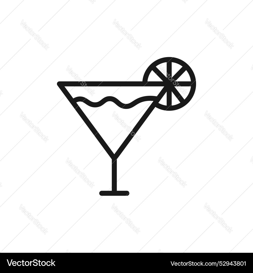 Citrus martini glass icon Royalty Free Vector Image