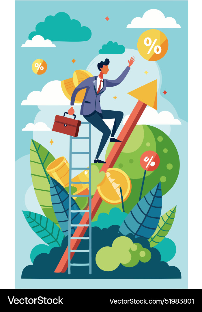 Climbing the financial ladder Royalty Free Vector Image