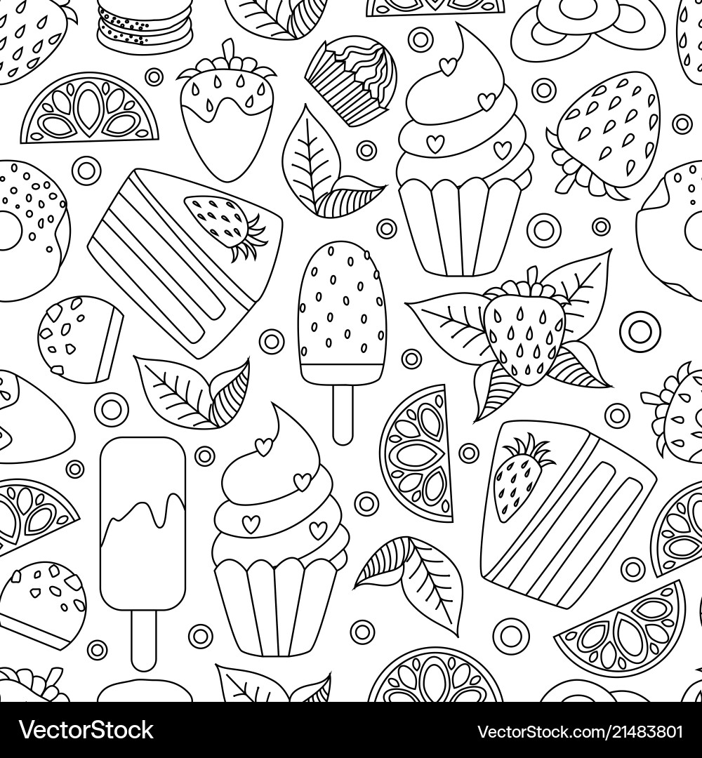 Coloring book hand drawn outline artwork page Vector Image