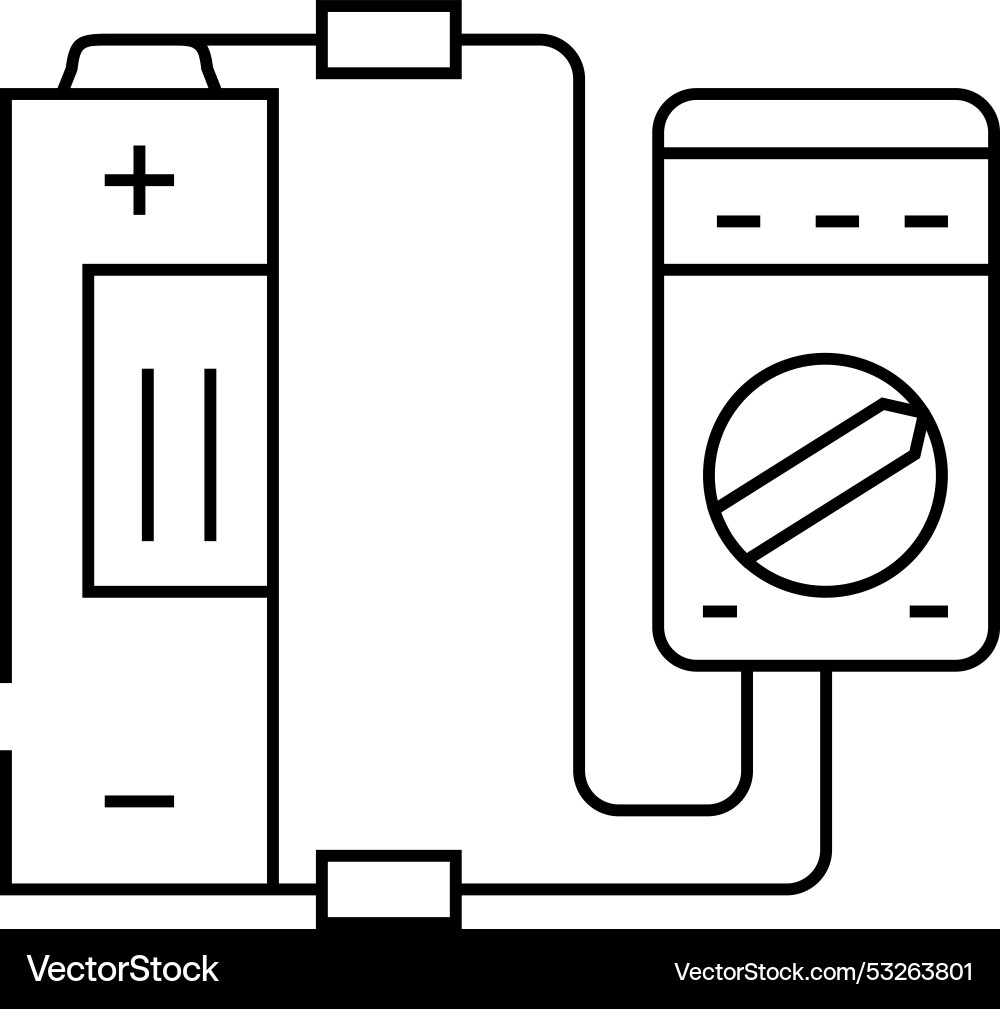 Testing battery line icon Royalty Free Vector Image