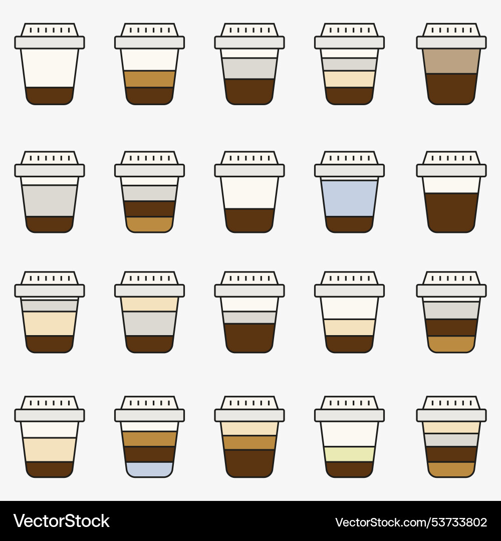 A set of types coffee and their preparation Vector Image