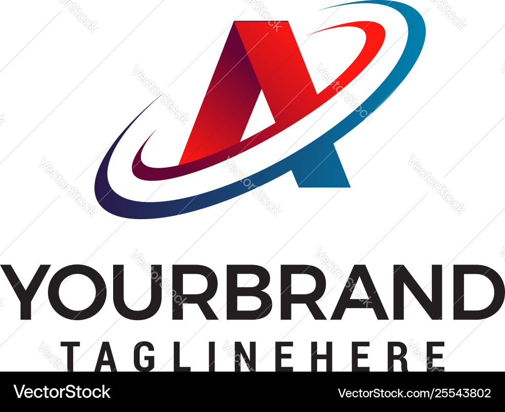 Letter A Swash Logo Concept Royalty Free Vector Image