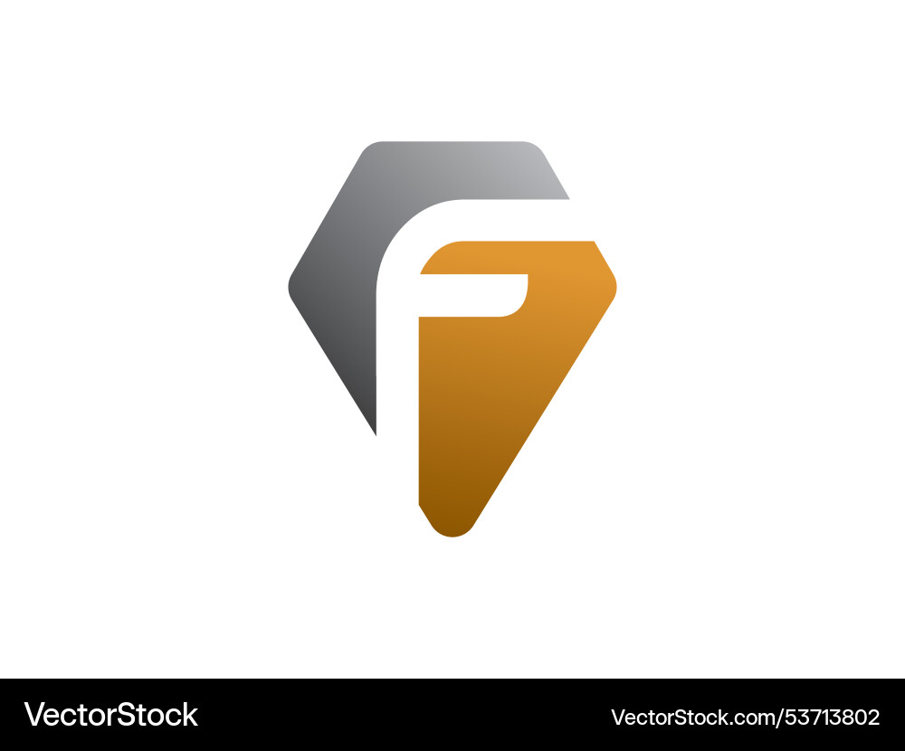 Letter f point logo or symbol template design Vector Image