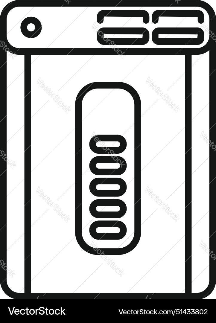 Minimalist zipper icon line art Royalty Free Vector Image