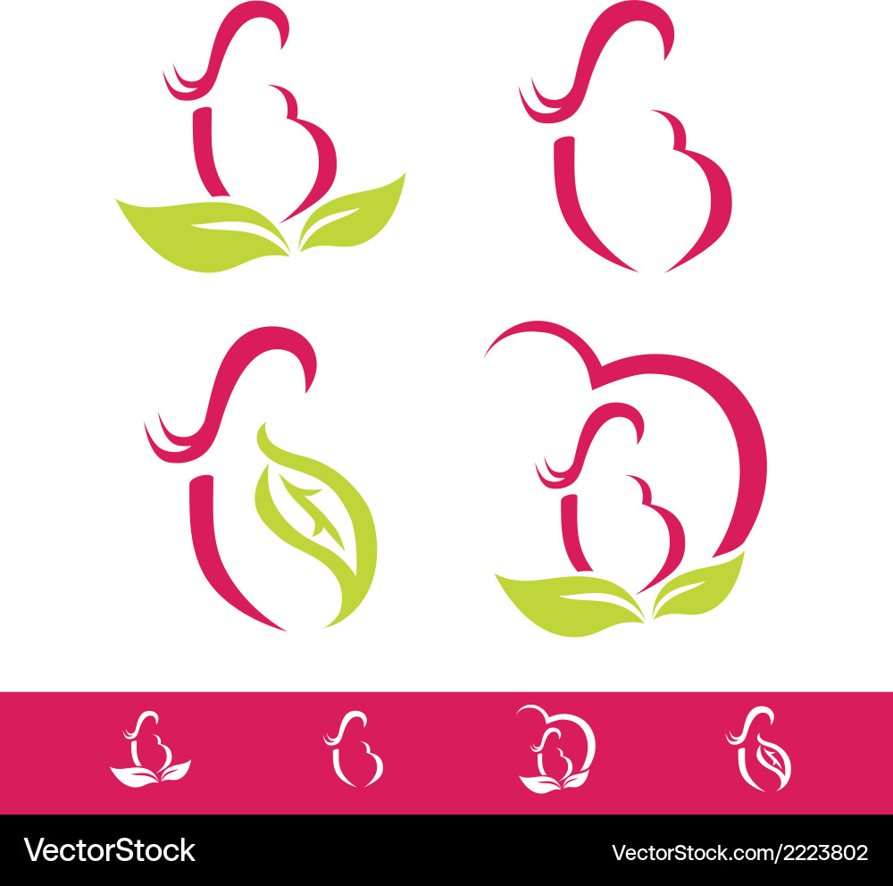 Natural pregnancy design collection Royalty Free Vector