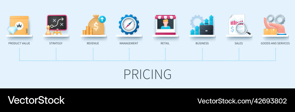 Pricing infographics in 3d style Royalty Free Vector Image