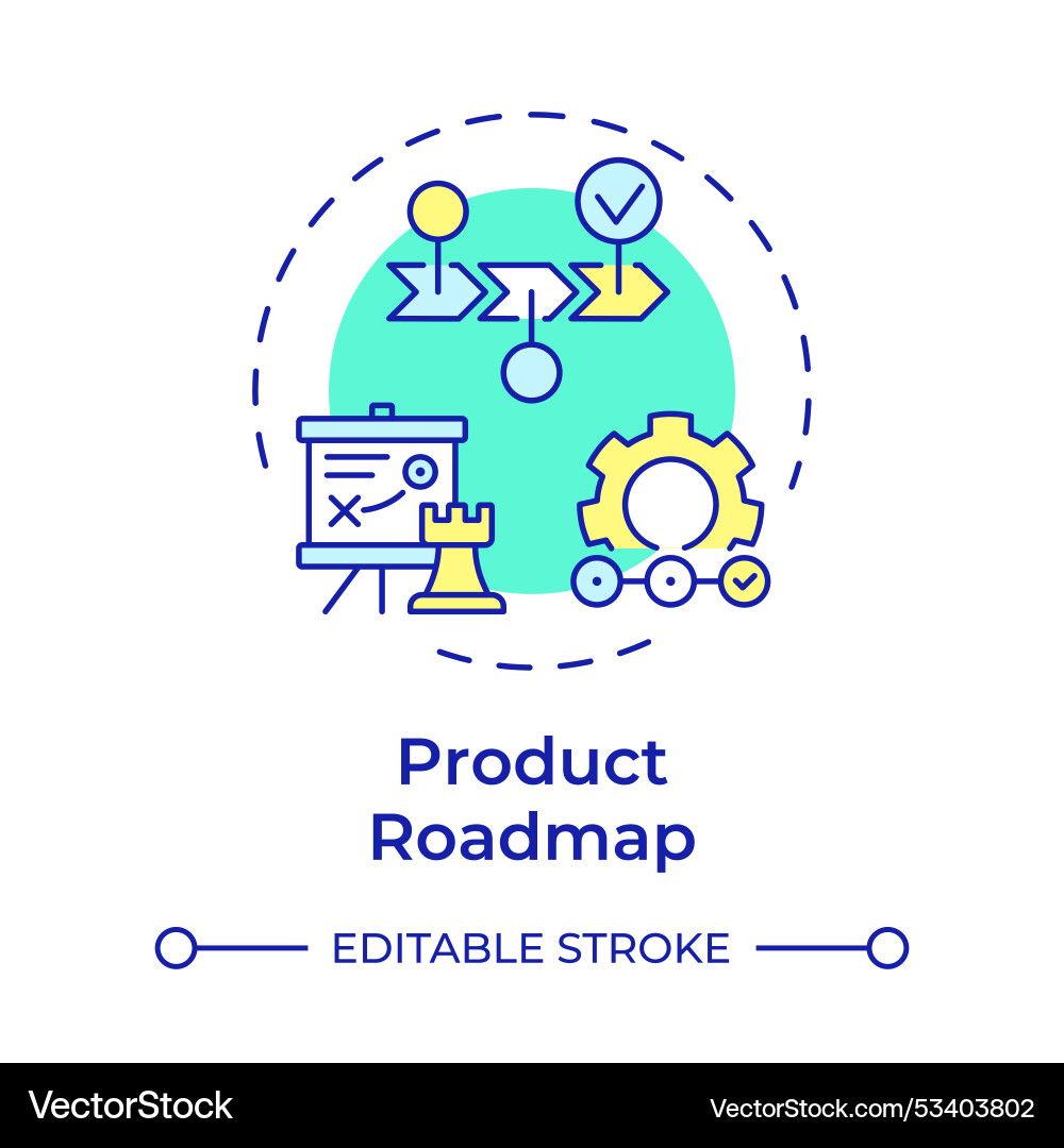 Product roadmap multi color concept icon Vector Image