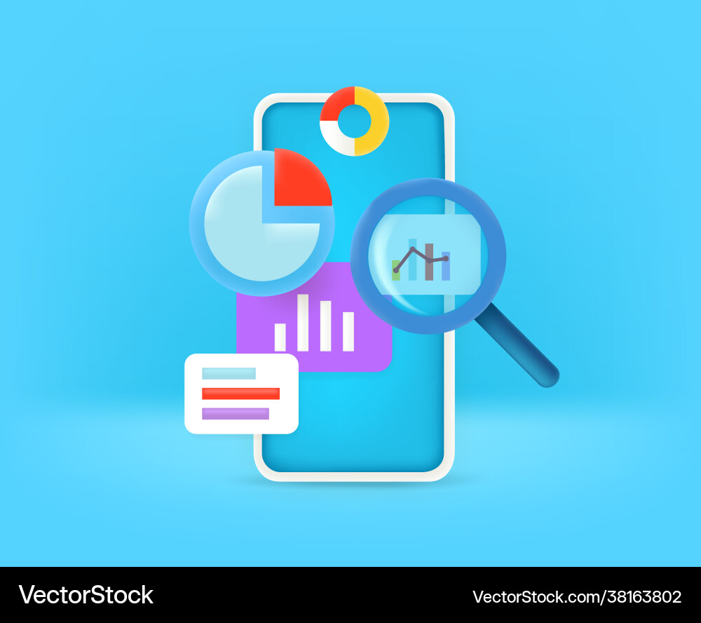 Research and seo optimization mobile application Vector Image