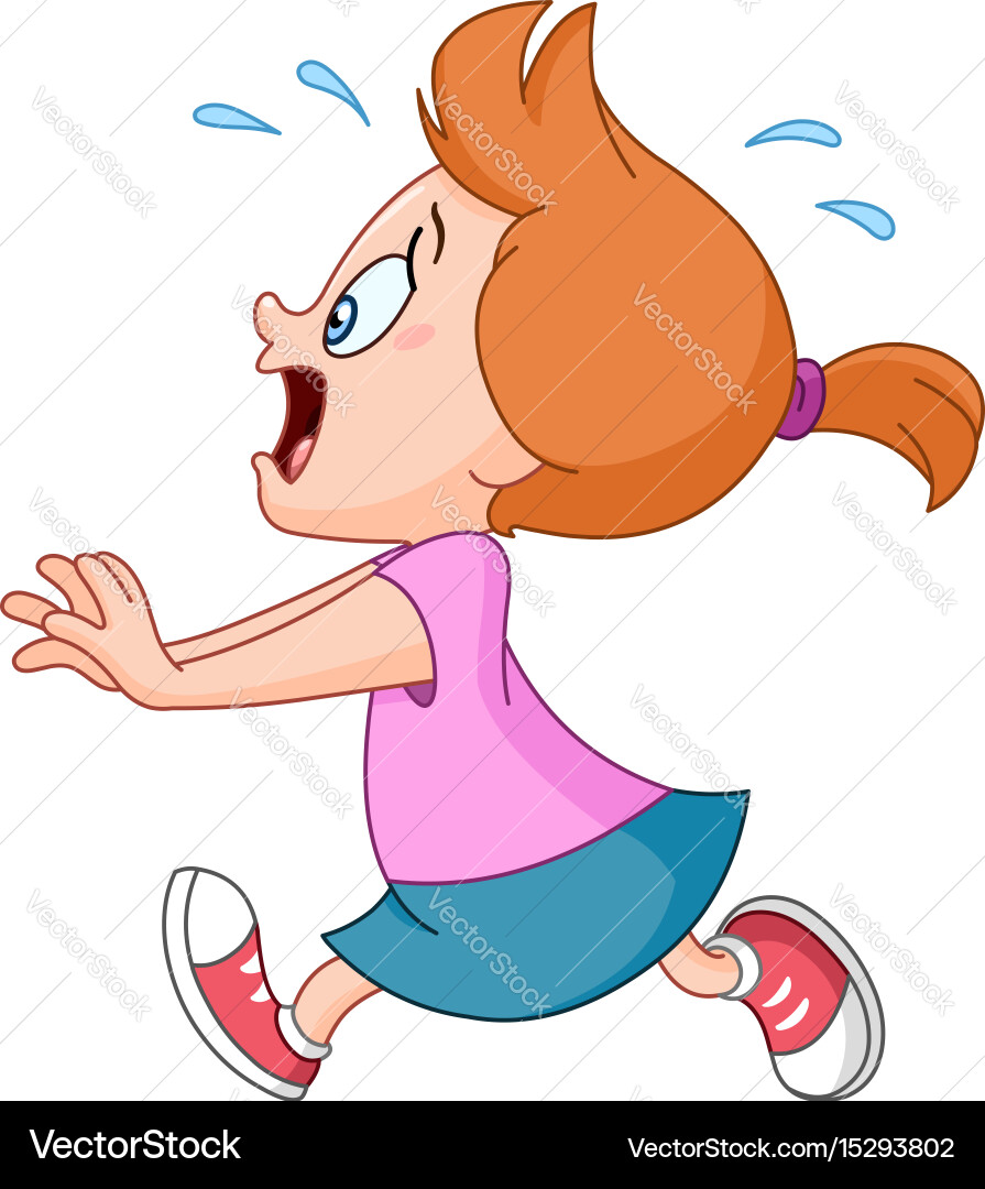 Running panic girl Royalty Free Vector Image - VectorStock