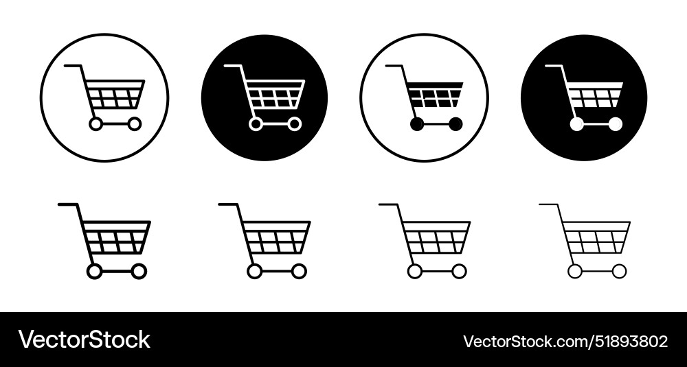 Shopping cart icon set collection Royalty Free Vector Image