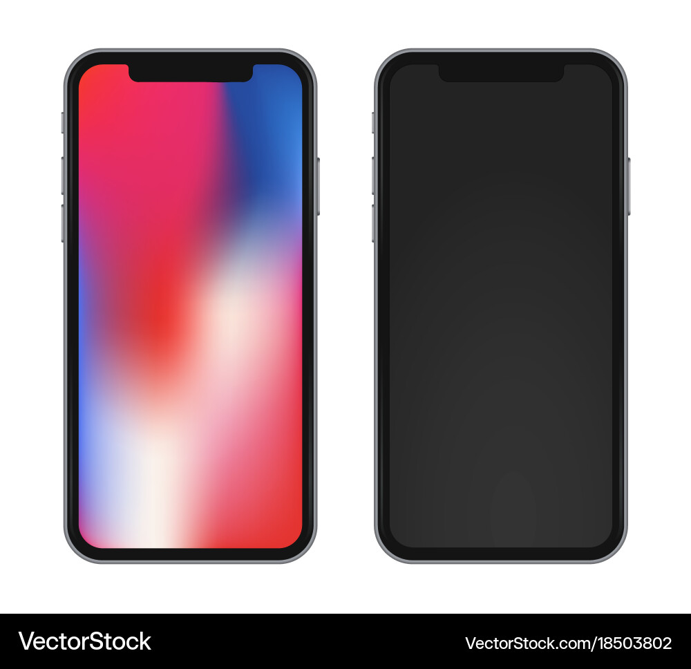 Template phone with beautiful rainbow wallpaper Vector Image