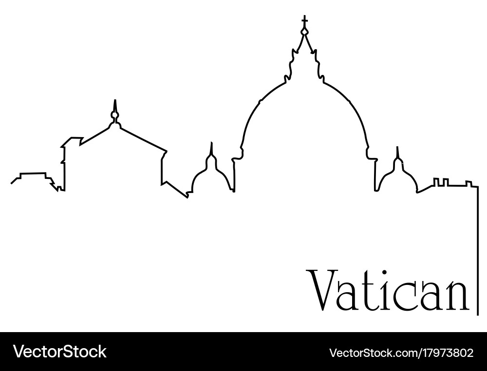 Vatican City One Line Drawing Royalty Free Vector Image