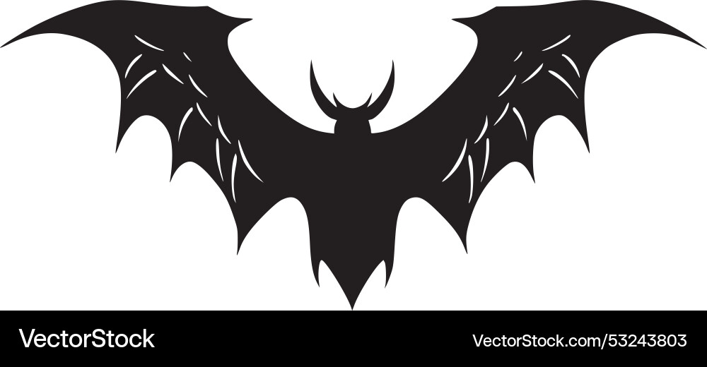 Bat - black and white Royalty Free Vector Image