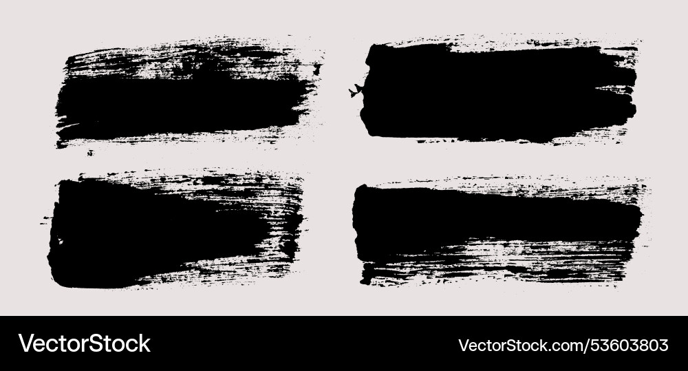 Brush strokes painted rectangles set Royalty Free Vector