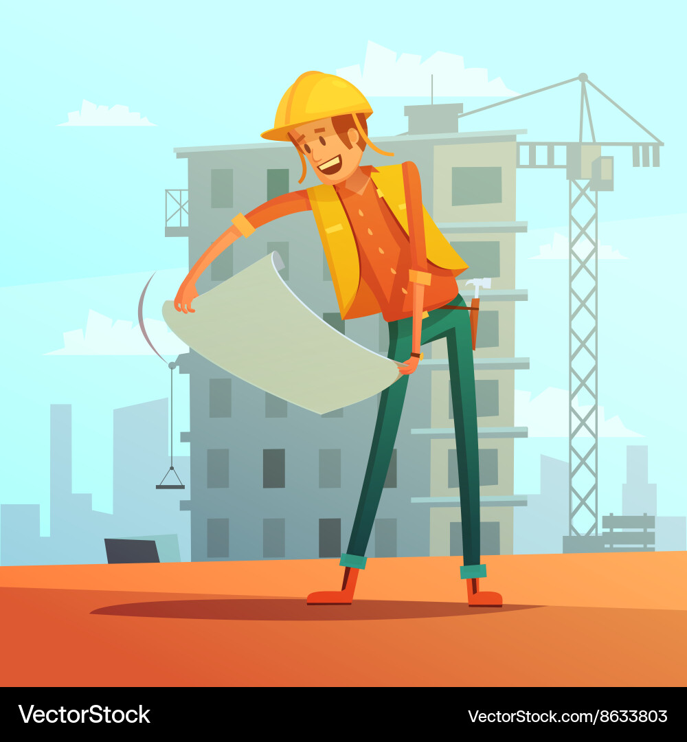 Builder cartoon Royalty Free Vector Image - VectorStock