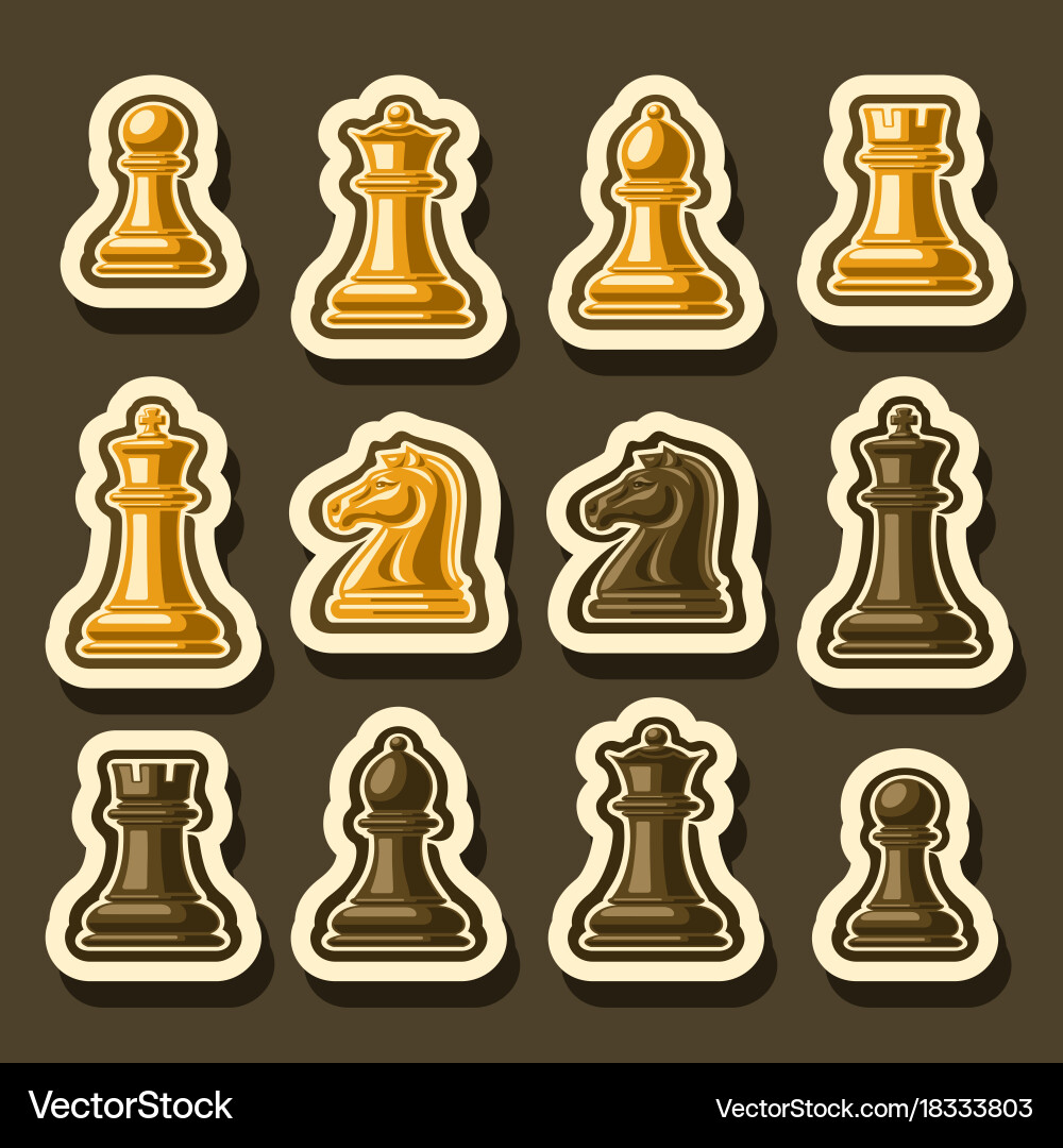 Chess Figures Set Royalty Free Vector Image - VectorStock
