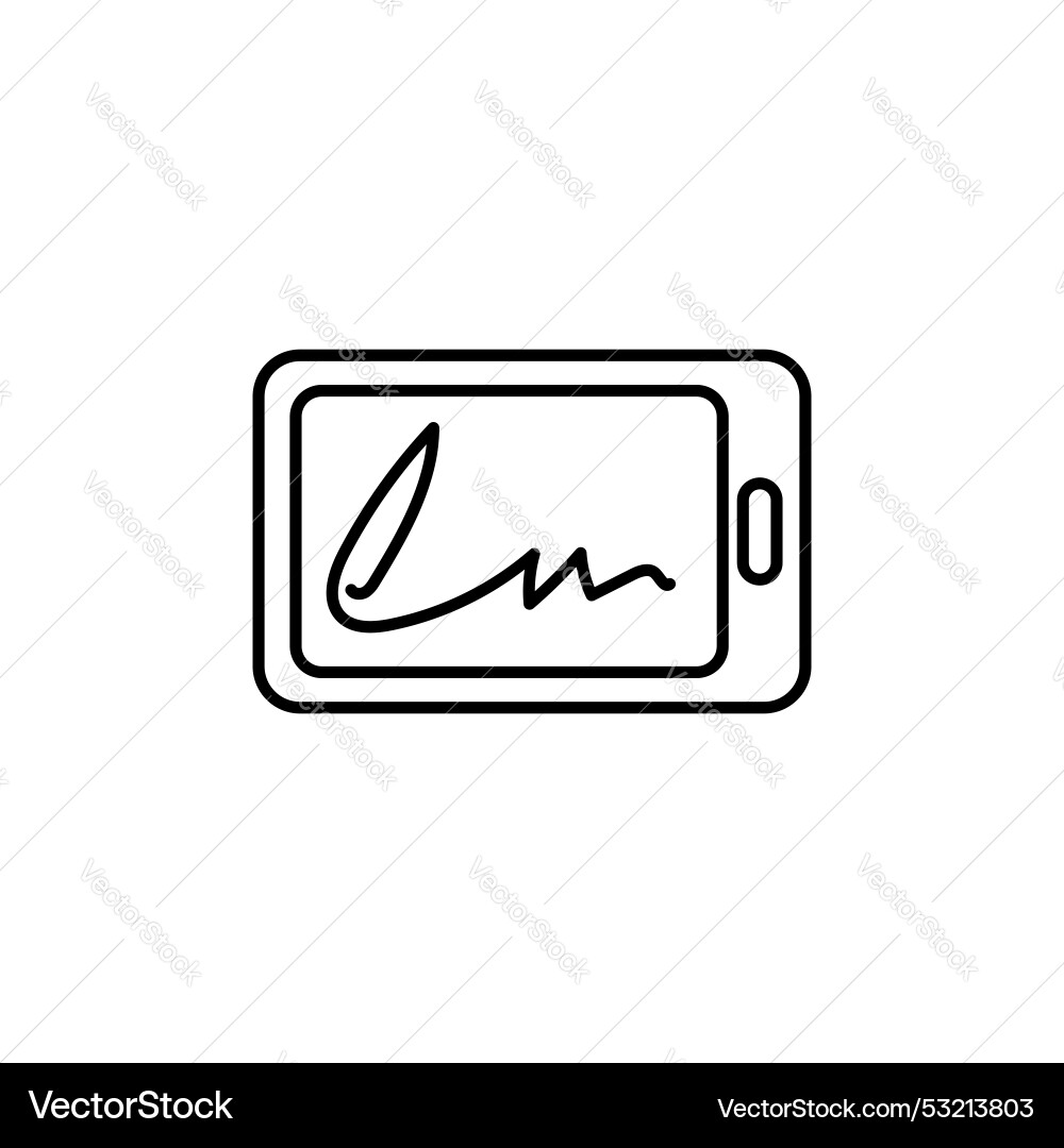 Electronic signature line icon isolated on white Vector Image