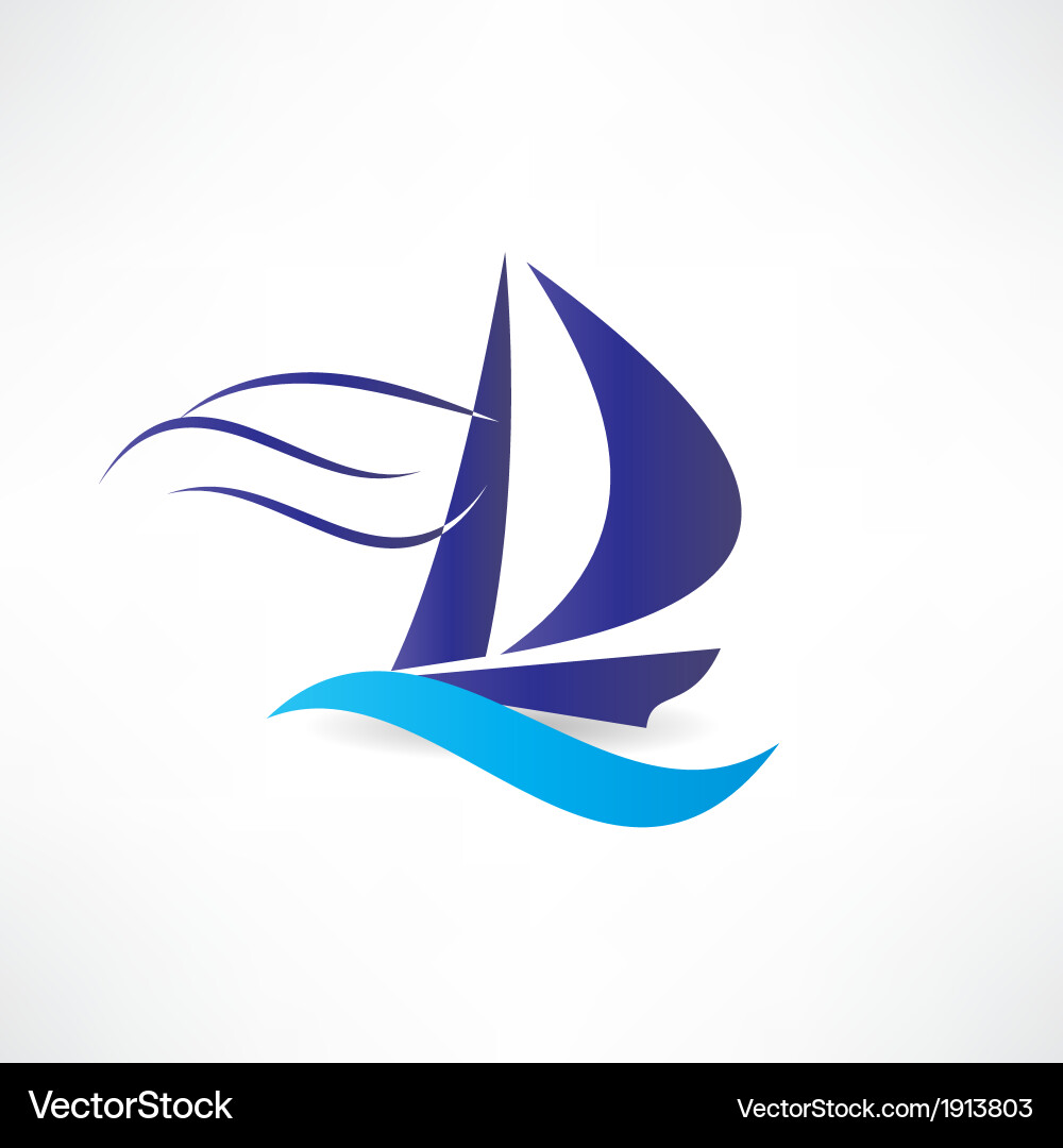 Sailboat at sea icon Royalty Free Vector Image