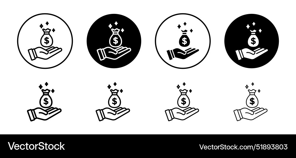 Short-term capital appreciation icon set Vector Image