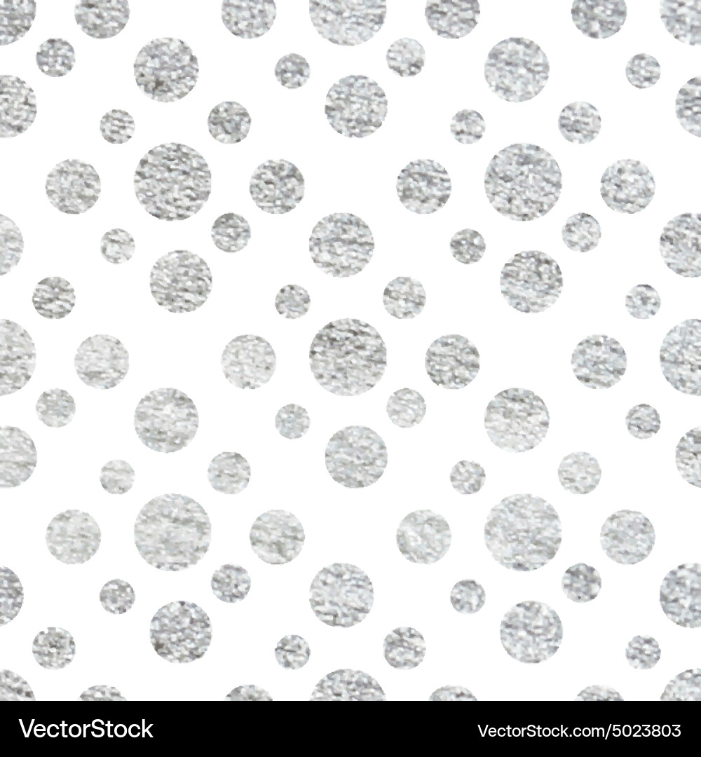 Silver Glitter Polka Dot Pattern Royalty Free Vector Image