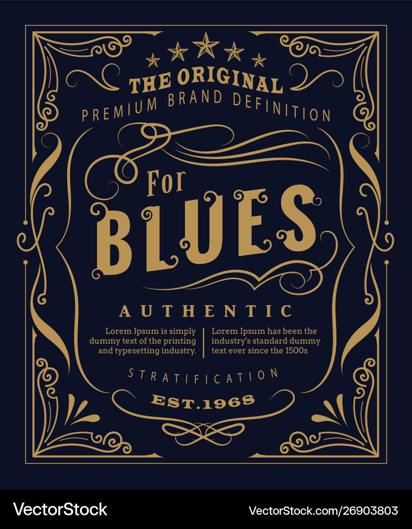 Vintage label typography poster frame design Vector Image