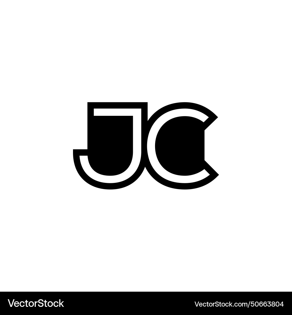 Alphabet initials logo cj jc c and j Royalty Free Vector