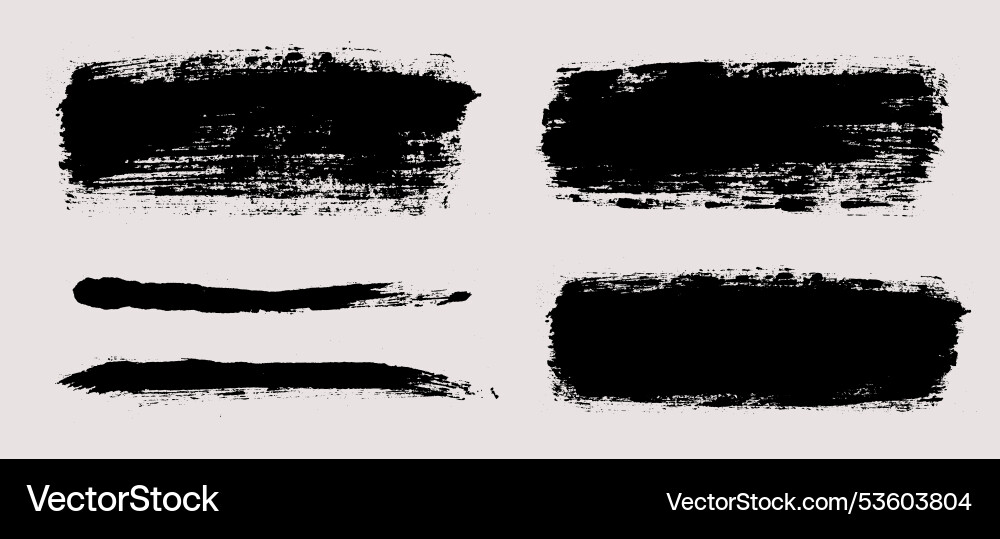 Brush strokes painted rectangles set Royalty Free Vector