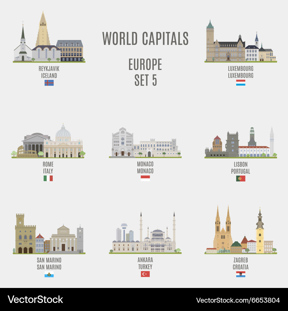 European City Skylines Royalty Free Vector Image