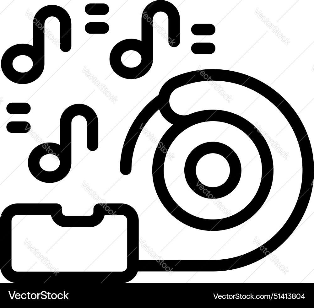 Funky vinyl record line icon Royalty Free Vector Image