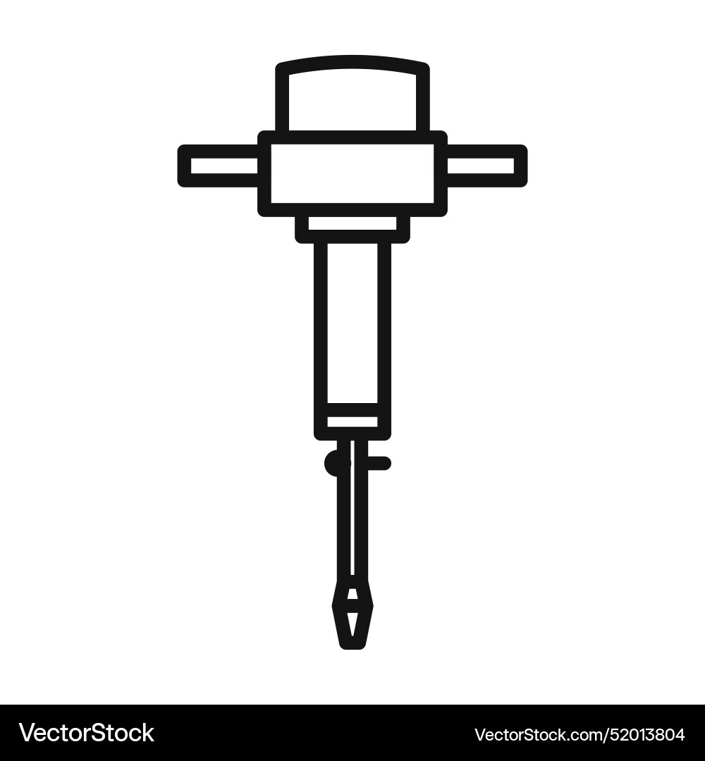 Jack hammer icon black line art Royalty Free Vector Image