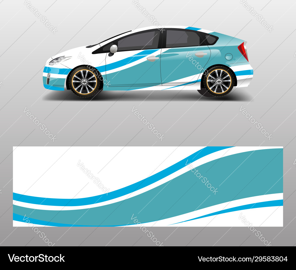 Racing Wave Car Wrap Royalty Free Vector Image