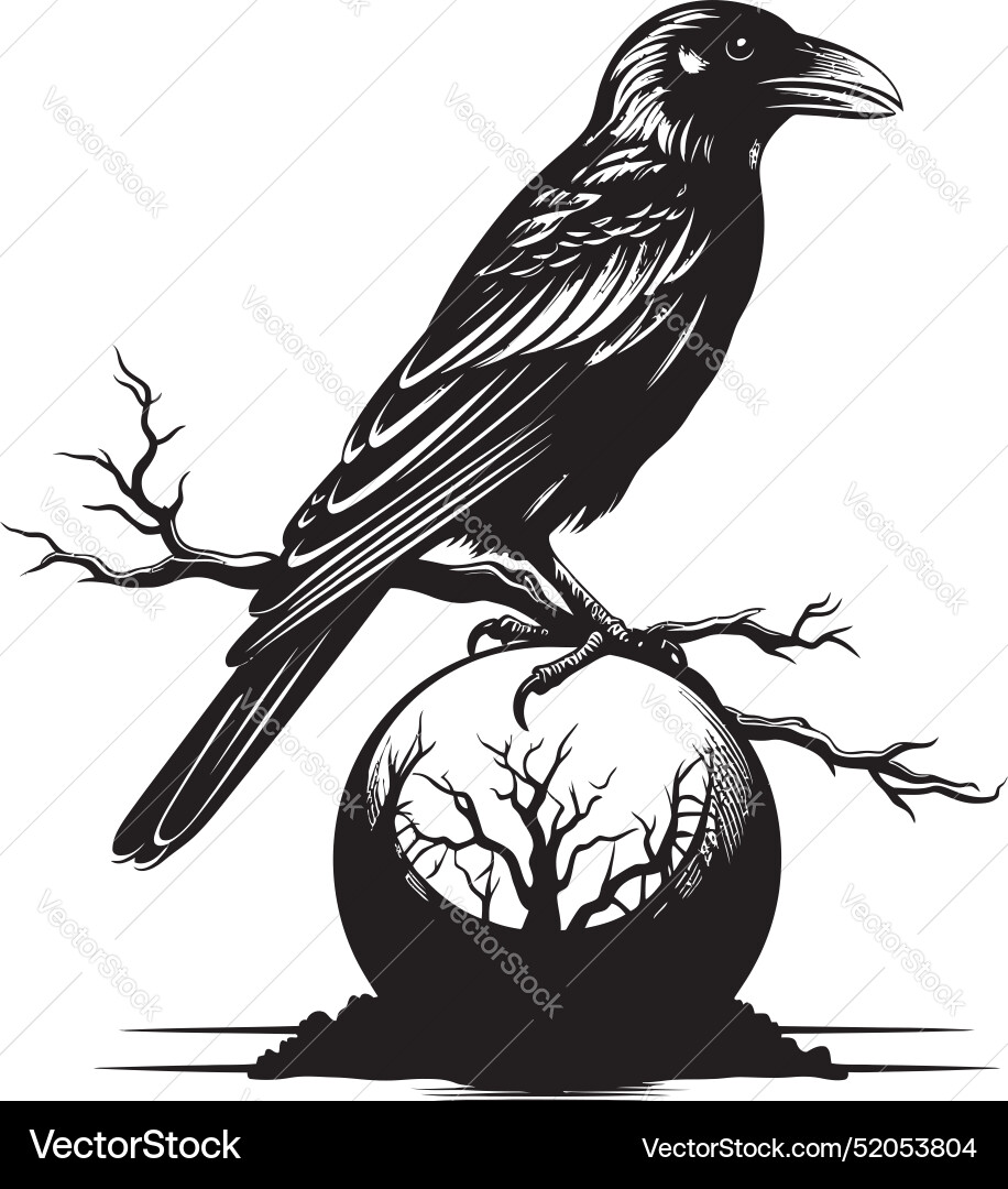 Shadowed ravens domain logo symbolism Royalty Free Vector