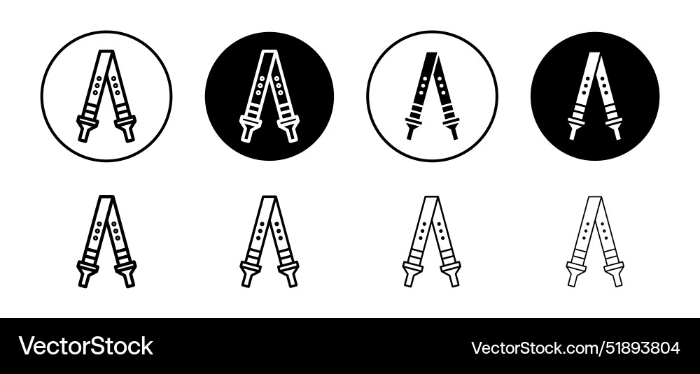 Shoulder strap icon set collection shoulder strap Vector Image