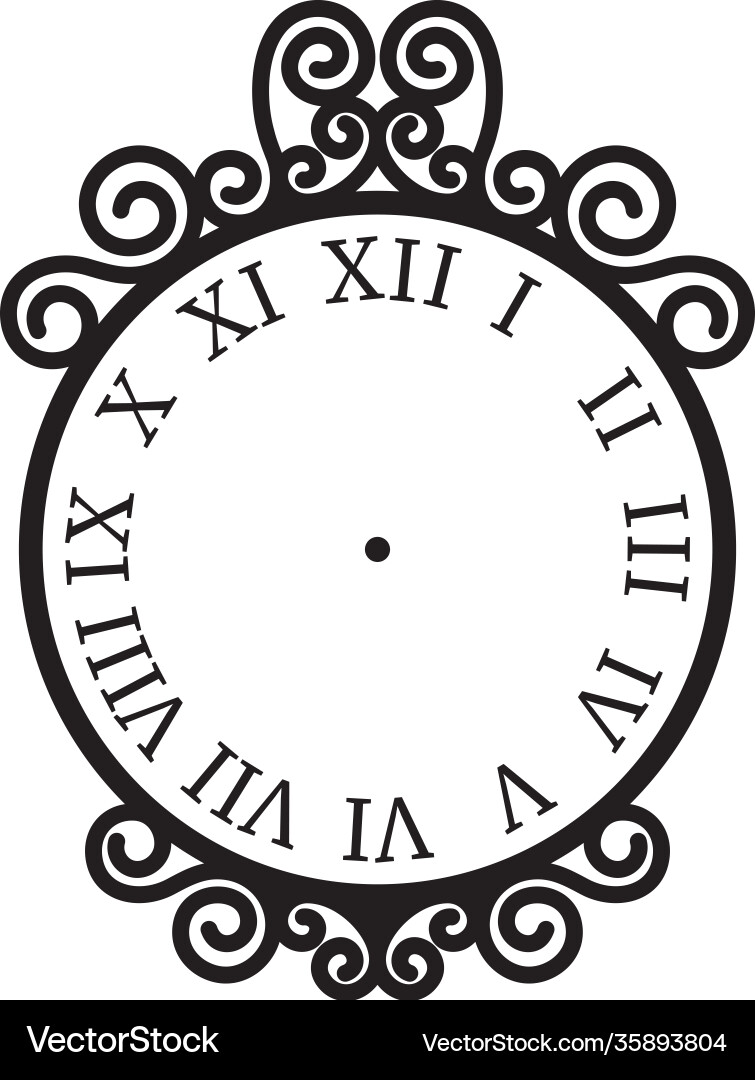 Victorian style clock face Royalty Free Vector Image