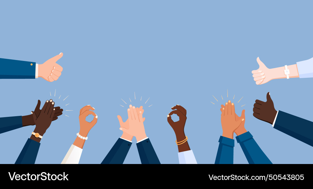 Clapping ok hands composition Royalty Free Vector Image