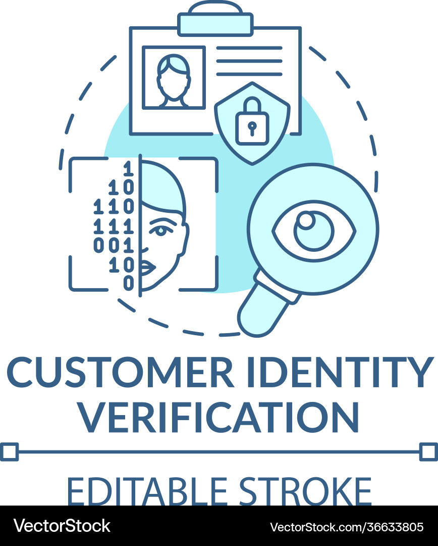 Customer Identity Verification Icon Royalty Free Vector