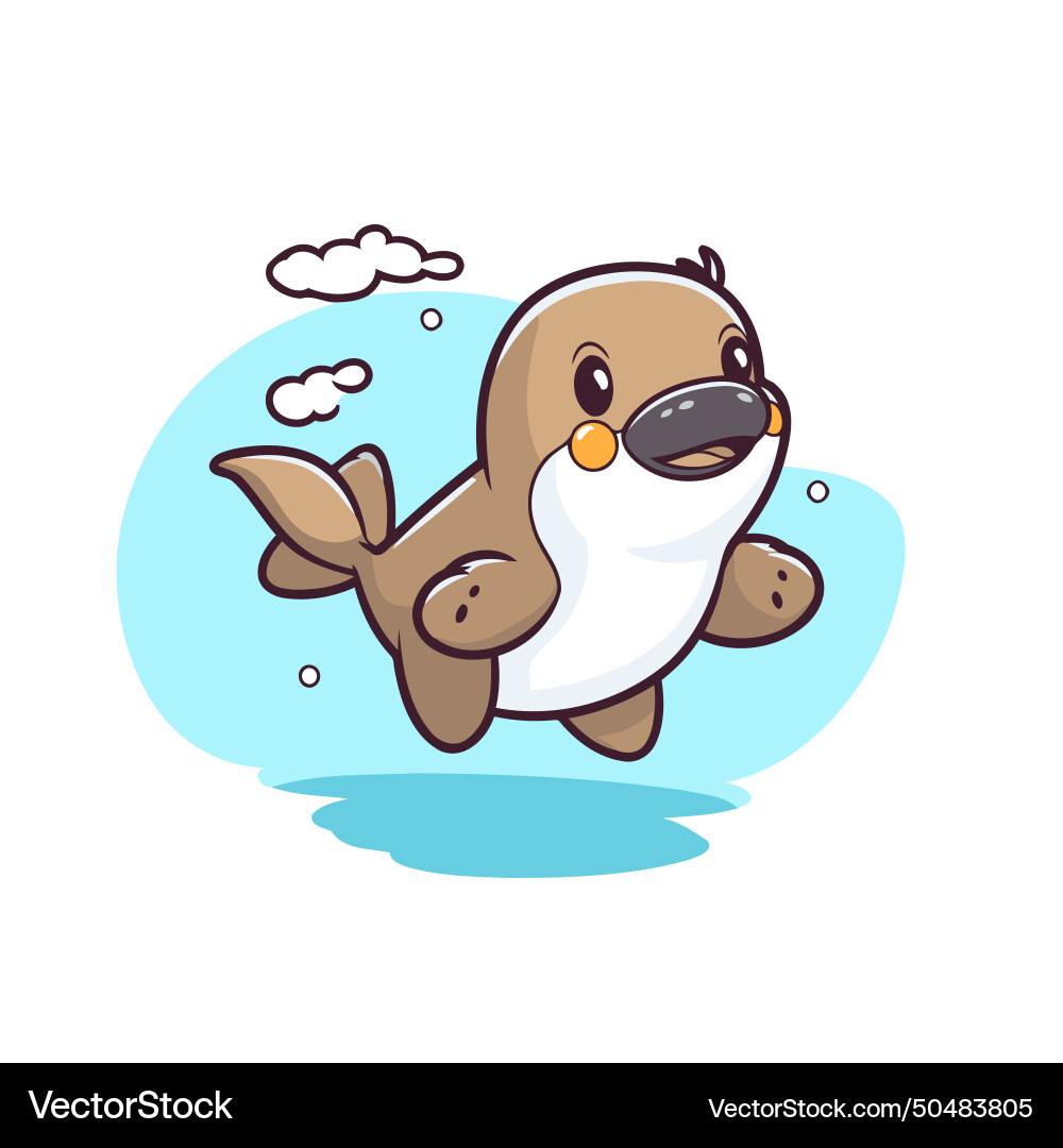 Cute cartoon penguin jumping isolated on white Vector Image