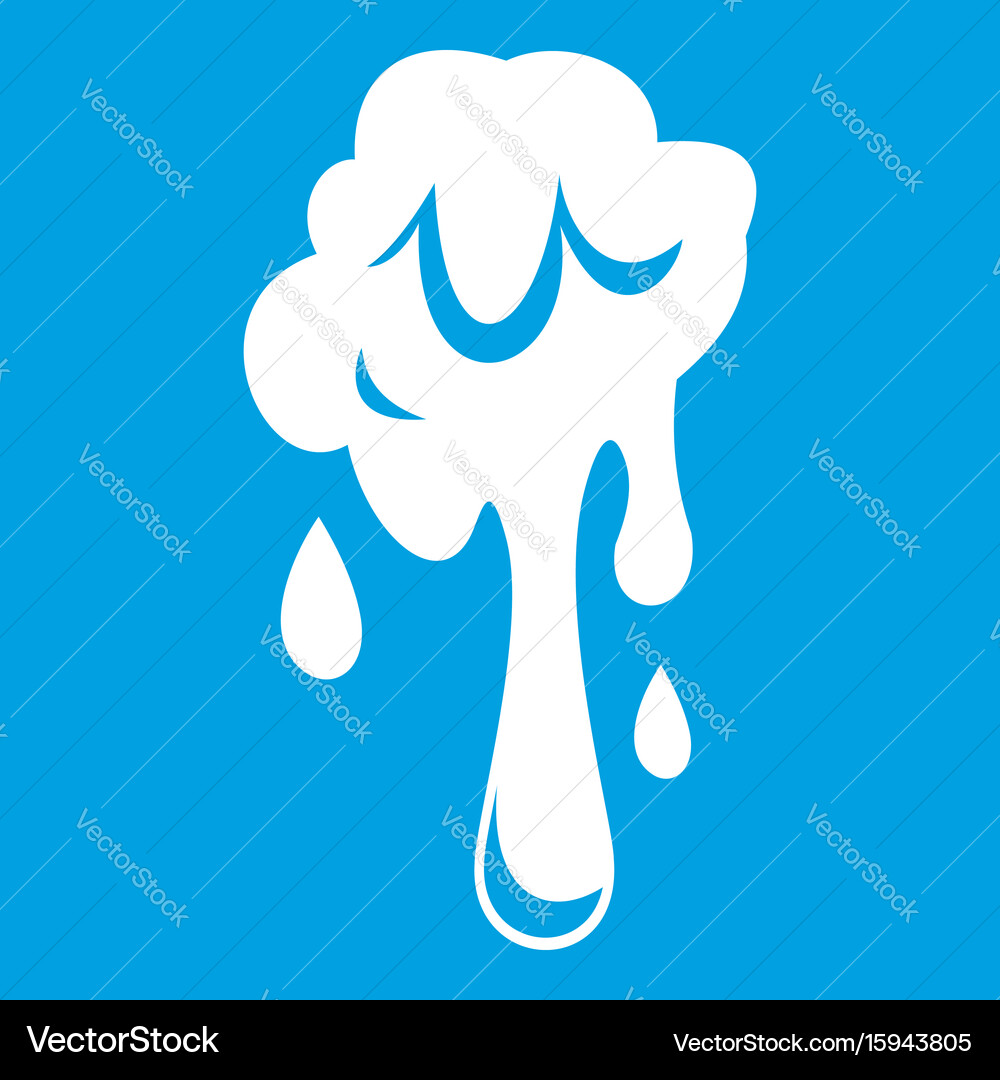Dripping slime icon weiß Lizenzfreies Vektorbild